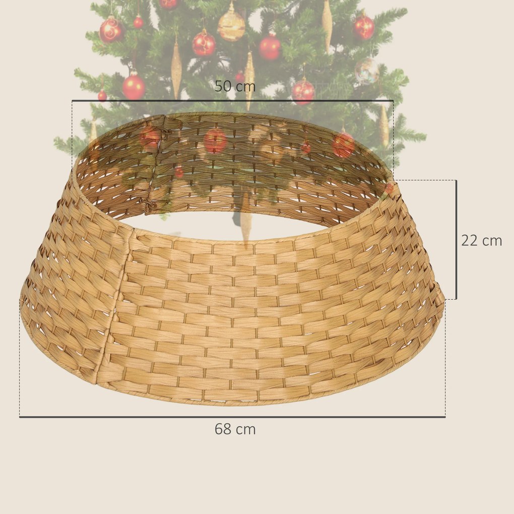 HOMCOM Sukna pod vánoční strom, Ø 68 cm límec na vánoční strom z plastu, pro stojan na vánoční strom, kryt stojanu vánočního stromu pro domácnost, pá…