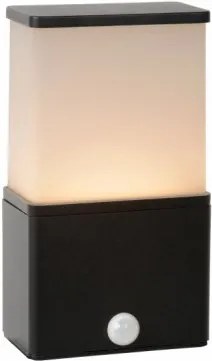 LUCIDE LIMBA Wall Light + senzor pohybu IP54 9W Black, venkovní svítidlo