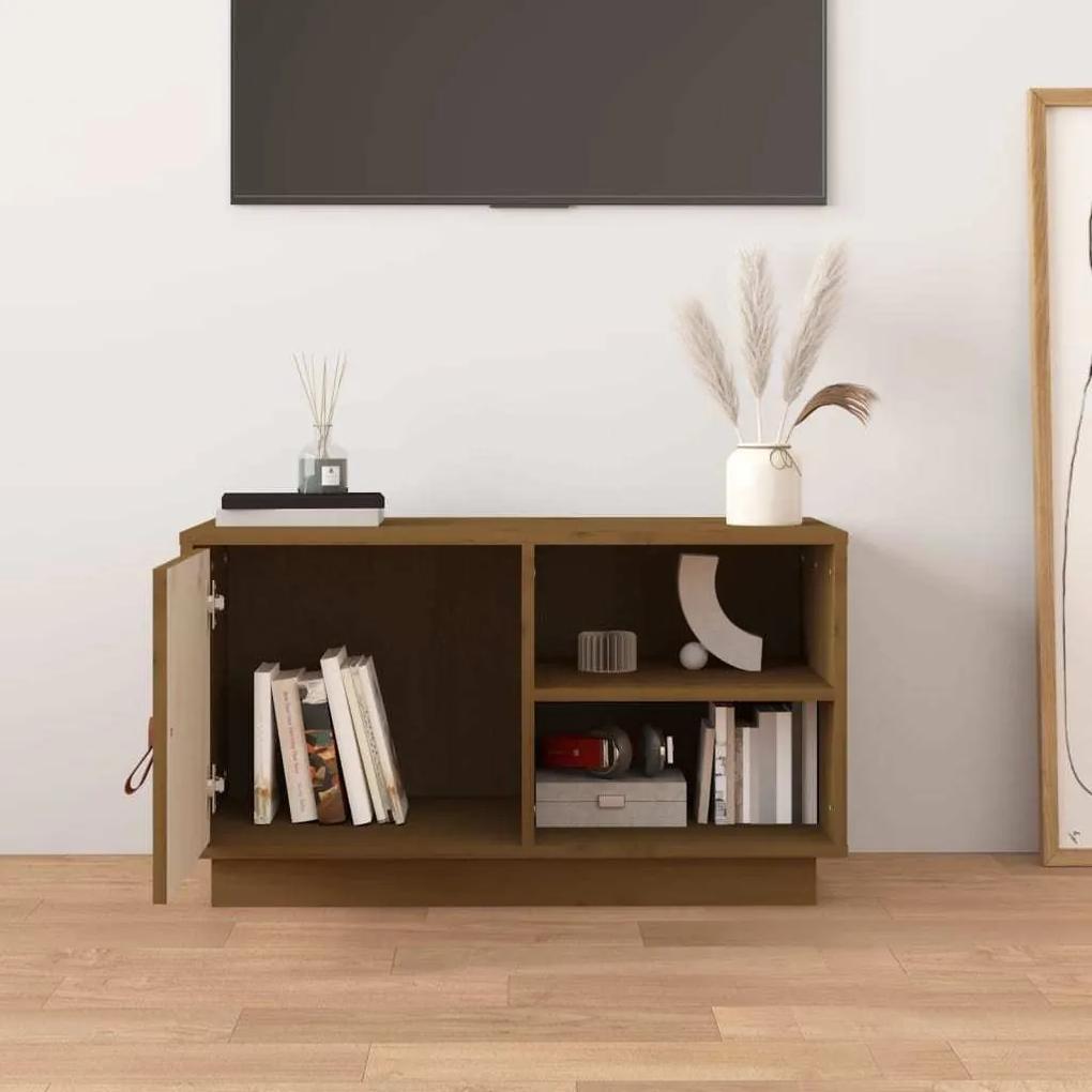 vidaXL TV skříňka 70 x 34 x 40 cm masivní borové dřevo [818238] Barva: Bílá