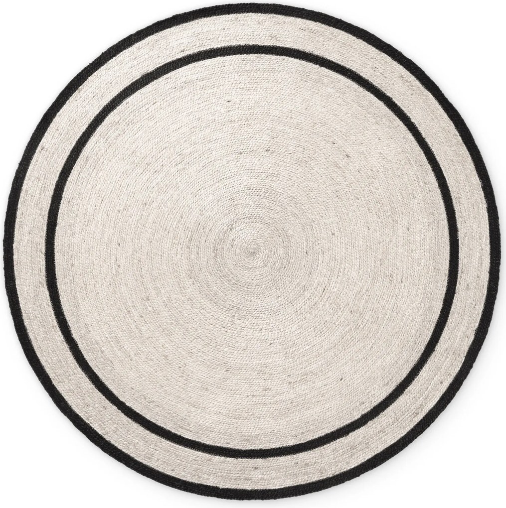 Hanse Home, Kusový koberec Jute Braided 106331 Natural Black kruh, 200x200 (průměr) kruh, černobílá, chodba / předsíň