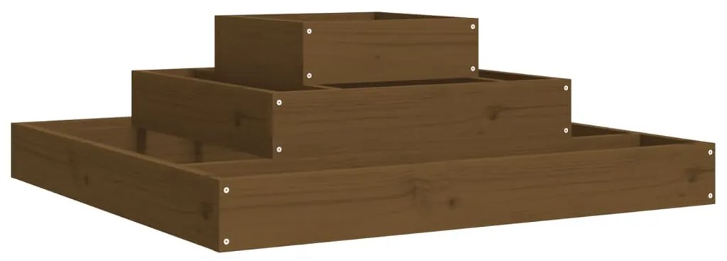 Truhlík medově hnědý 80 x 80 x 27 cm masivní borové dřevo,  823867