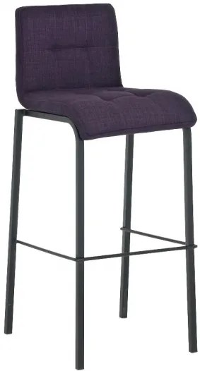 Barová židle Sarah, látkový potah, výška 78 cm, černá-fialová