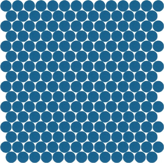 Hisbalit Skleněná mozaika modrá Mozaika 240B SATINATO kolečka  prům. 2,2 (33,33x33,33) cm - KO240BLH