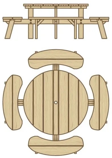Zahradní sestava Piknik z 40 mm masivu