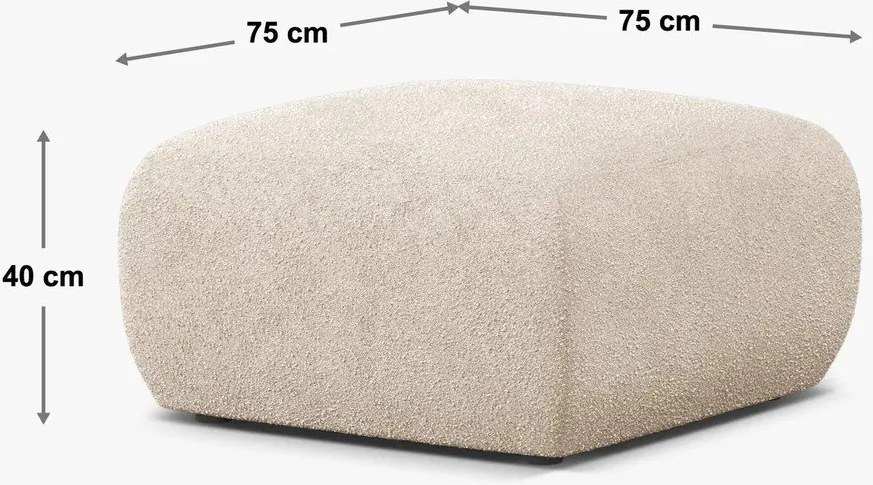 Růžový taburet z textilie bouclé Molino – Micadoni Home