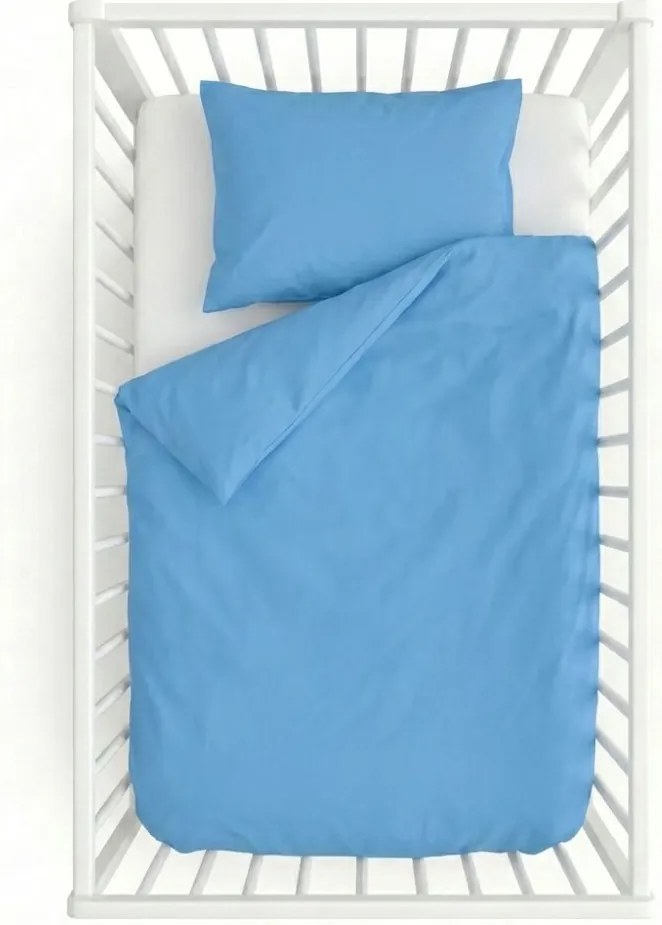 Kvalitex Bavlněné povlečení do dětské postýlky modré 1x 90/135, 1x 45/60cm