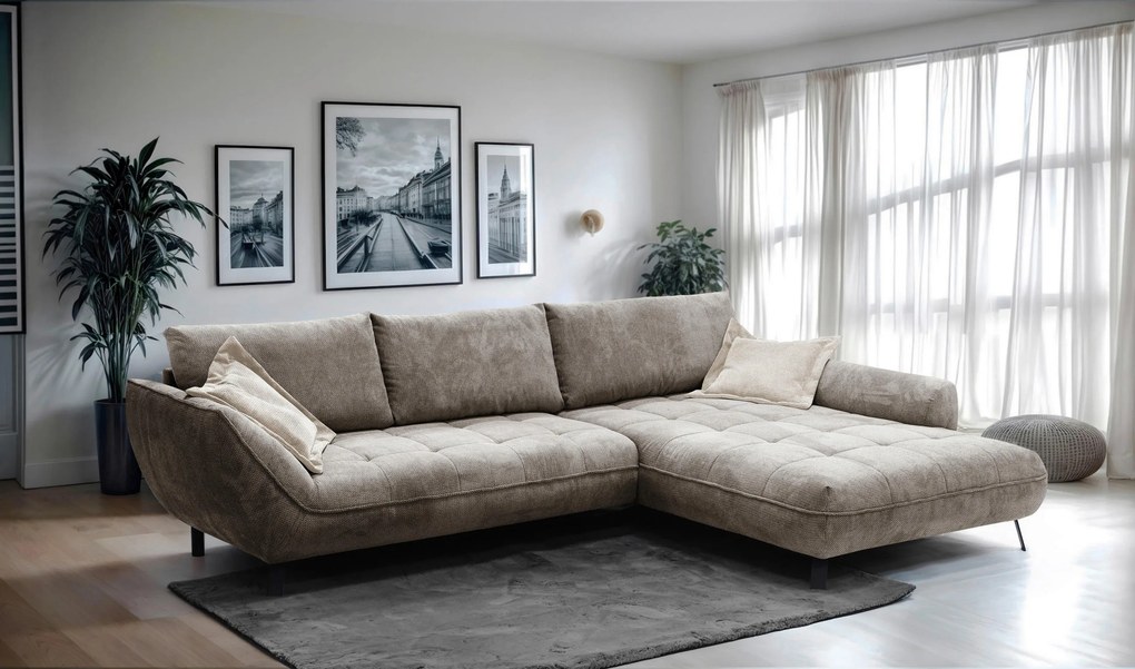 XXXLutz ROHOVÁ SEDAČKA, textil, světle hnědá MID.YOU - Sedací soupravy - 000694007802