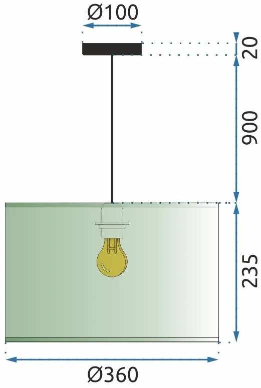 Toolight Závěsná lampa 36cm APP953-1CP Modrá