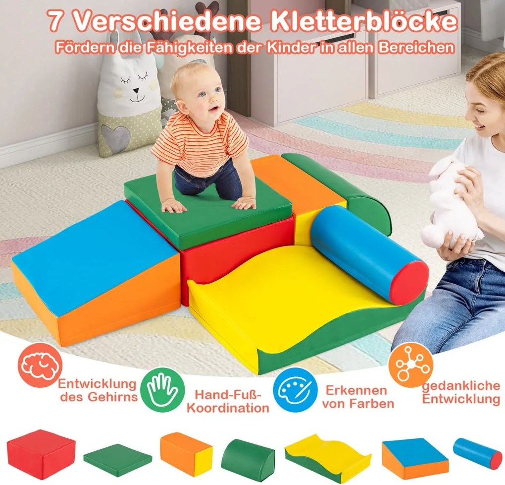 Costway 7 TLG. Pěnové stavební bloky Měkké stavební bloky pro běhání a lezení