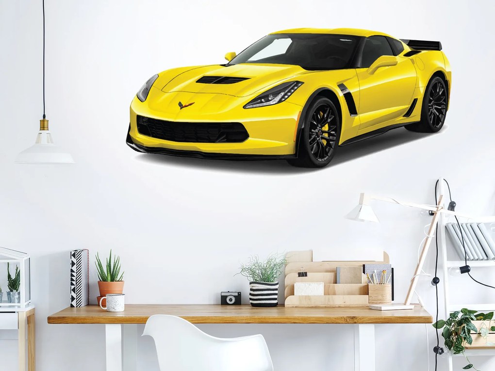 Chevrolet Corvette textilní přelepitelná samolepka na zeď 47 x 22 cm