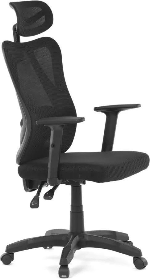 Kancelářská židle KA-R215 BK, synchronní mechanismus, černá síťovina (65 x 63) cm