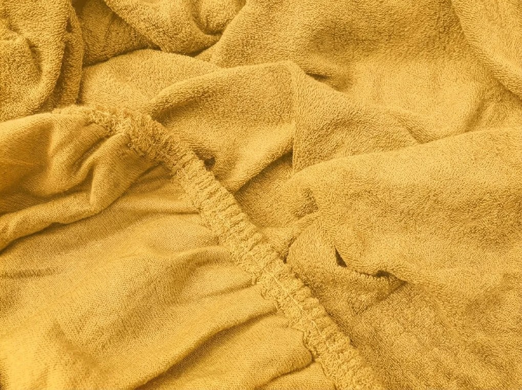 Froté prostěradlo PREMIUM žlutooranžové 200x220 cm