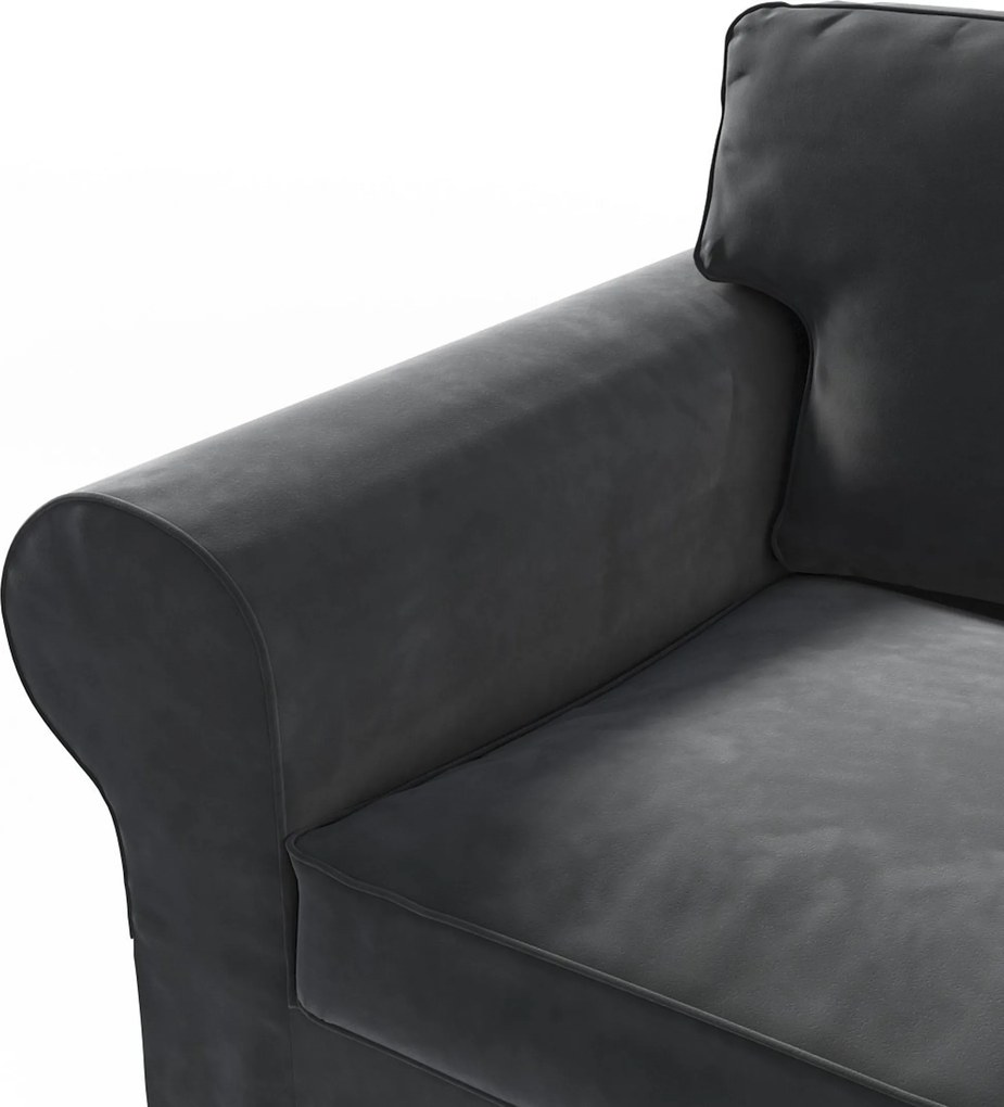 Potah na pohovku IKEA Ektorp 2-místná rozkládací NOVÝ MODEL 2012 barva černá látka lesklé, sametová