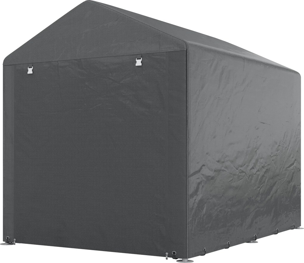 Outsunny garážový stan, 1,6 x 2,18 x 1,72 m, skladovací stan s UV ochranou, dveře na zip, vodoodpudivá fólie, garáž na zahradní nářadí