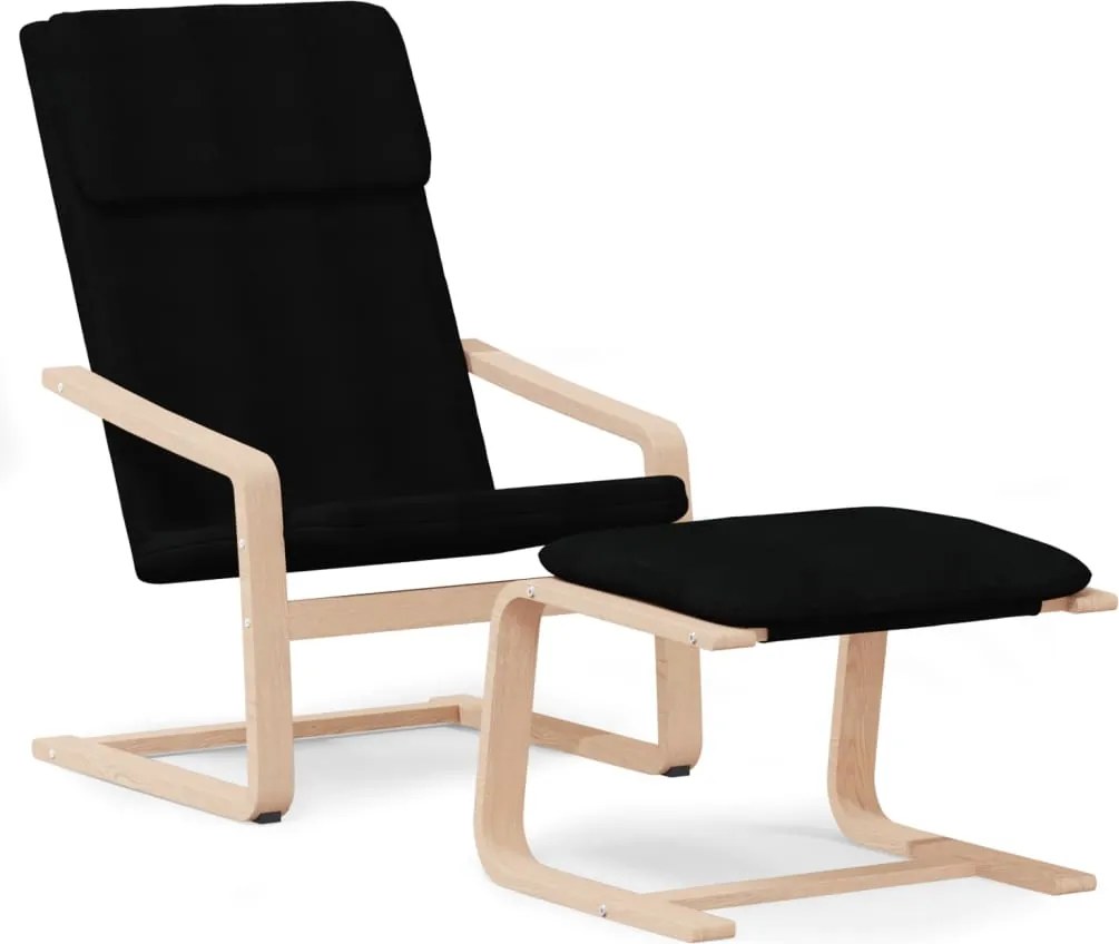 Relaxační křeslo s podnožkou černé textil 3154416