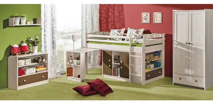 Dětský pokoj s patrovou postelí bez matrace KARMEN, Postele 24 bílá, Postele - doplňky 24 bílá