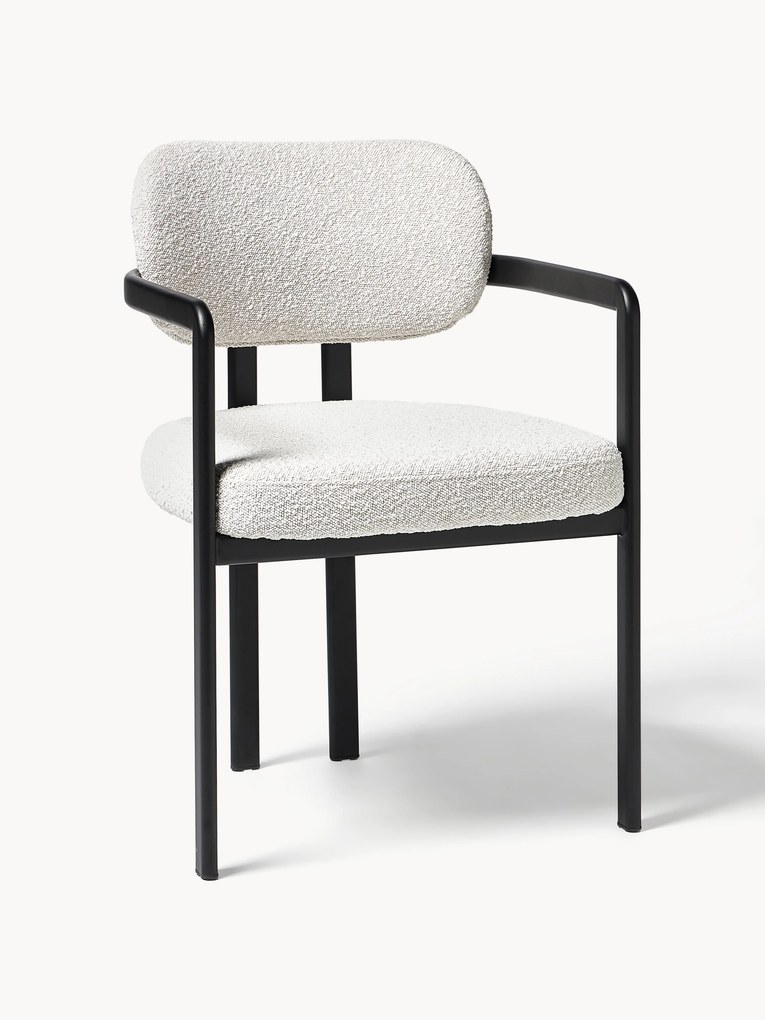 Čalouněná bouclé židle's područkami Adrien