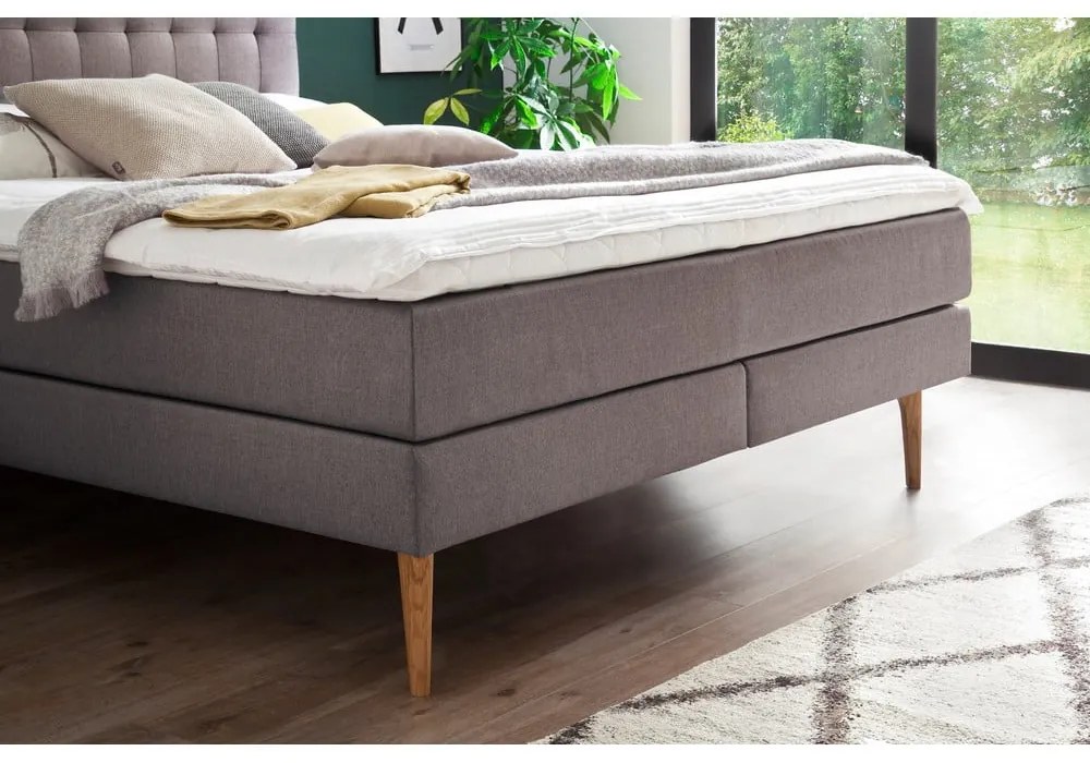 Šedohnědá boxspring postel 180x200 cm Massello – Meise Möbel