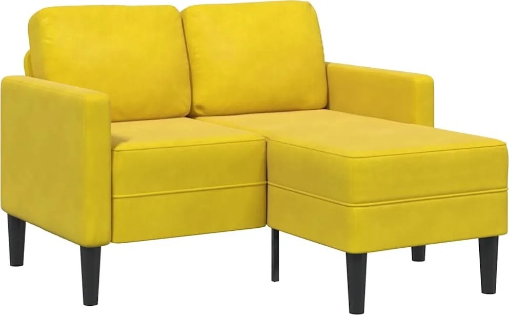 vidaXL Dvoumístná pohovka s lehátkem ve tvaru L 125 cm samet [4107072] Barva: vínová červená