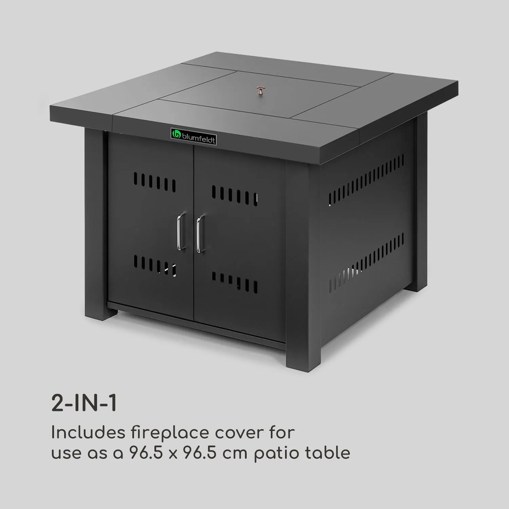 Sorrento, plynový ohřívač, stůl, 13 kW, elektrické zapalování, skleněné kameny, ocel