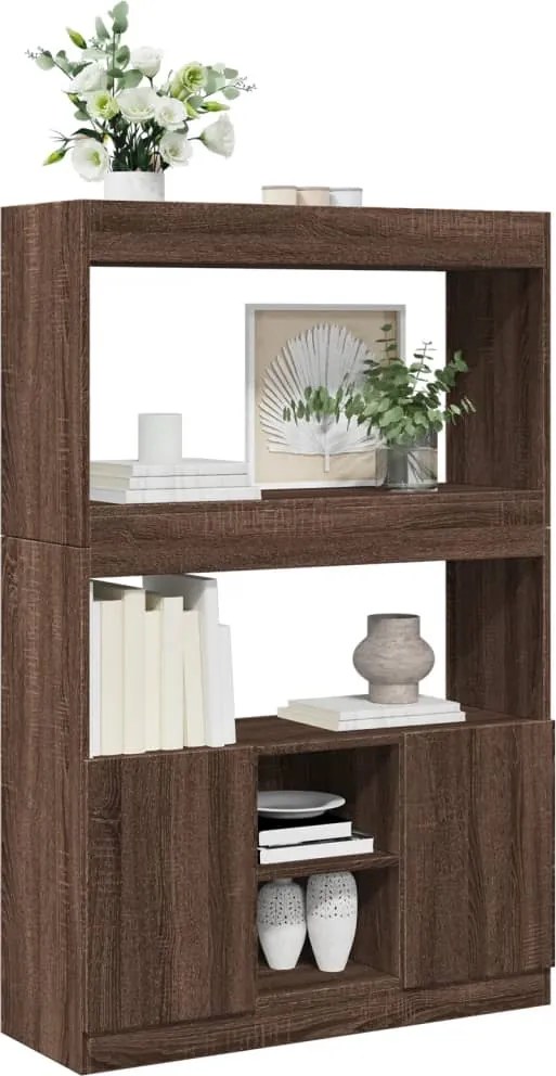 Skříň highboard hnědý dub 92 x 33 x 140 cm kompozitní dřevo 3309615