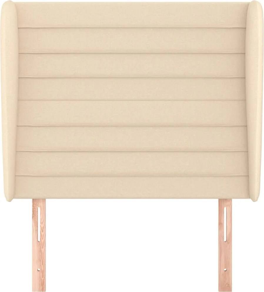 Čelo postele typu ušák krémové 103x23x118/128 cm textil 3118091