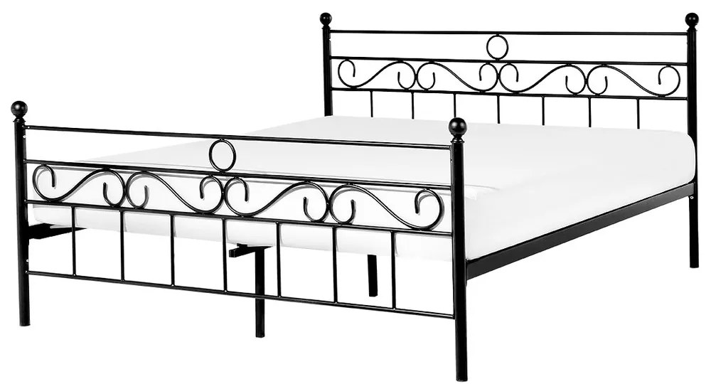 Černá kovová postel s ornamenty 180x200 cm - LEPUS