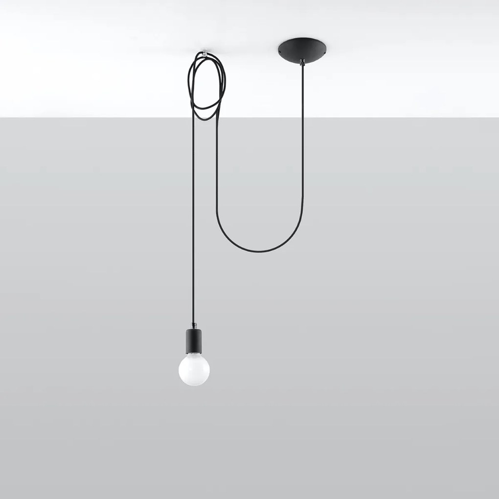 Sollux Lighting Závěsné svítidlo EDISON 1 černé