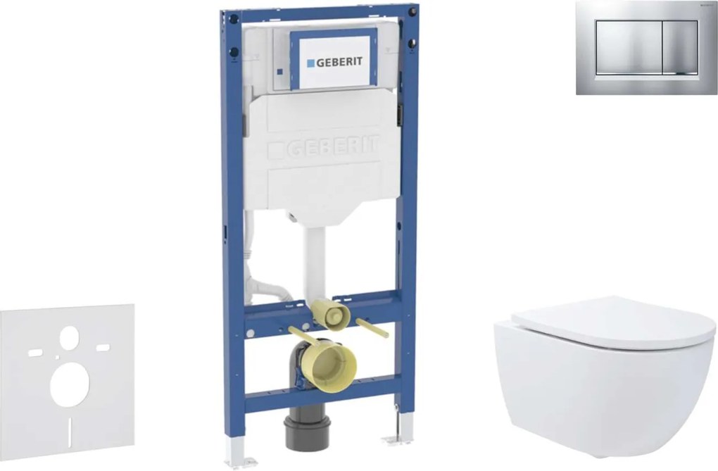 SANITINO - Set předstěnové instalace, klozetu Oudee a sedátka softclose, tlačítko Sigma20, lakovaný chrom mat/chrom SANI11CA1180