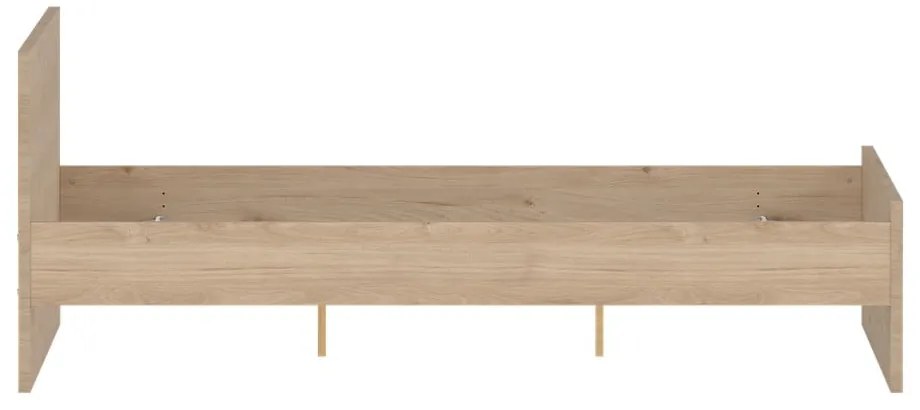 Dvoulůžková postel v dekoru dubu bez roštu 180x200 cm v přírodní barvě Naia – Tvilum