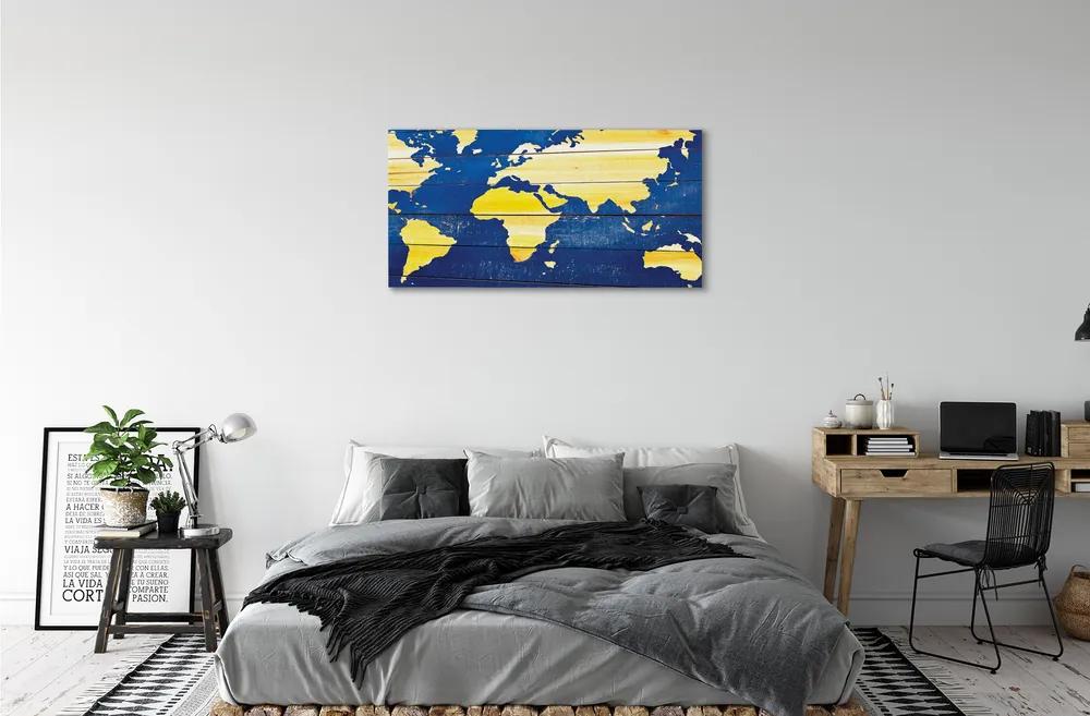 Obrazy na plátně Map na modré desky 125x50 cm