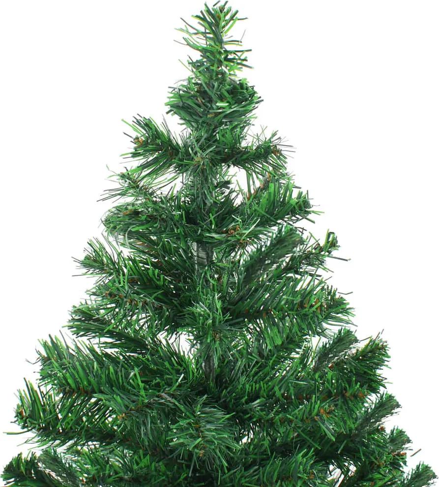 vidaXL Umělý vánoční stromek s LED a sadou koulí 150 cm 380 větviček [3077488] Barva: Bílo-šedá