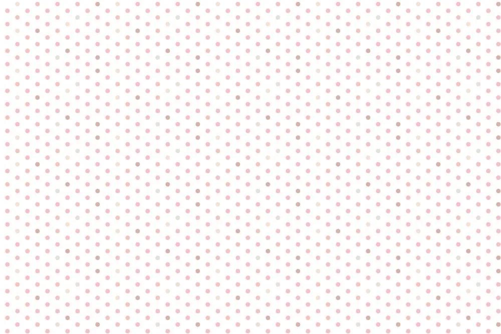 Samolepící tapeta růžové tečky - 75x1000 cm