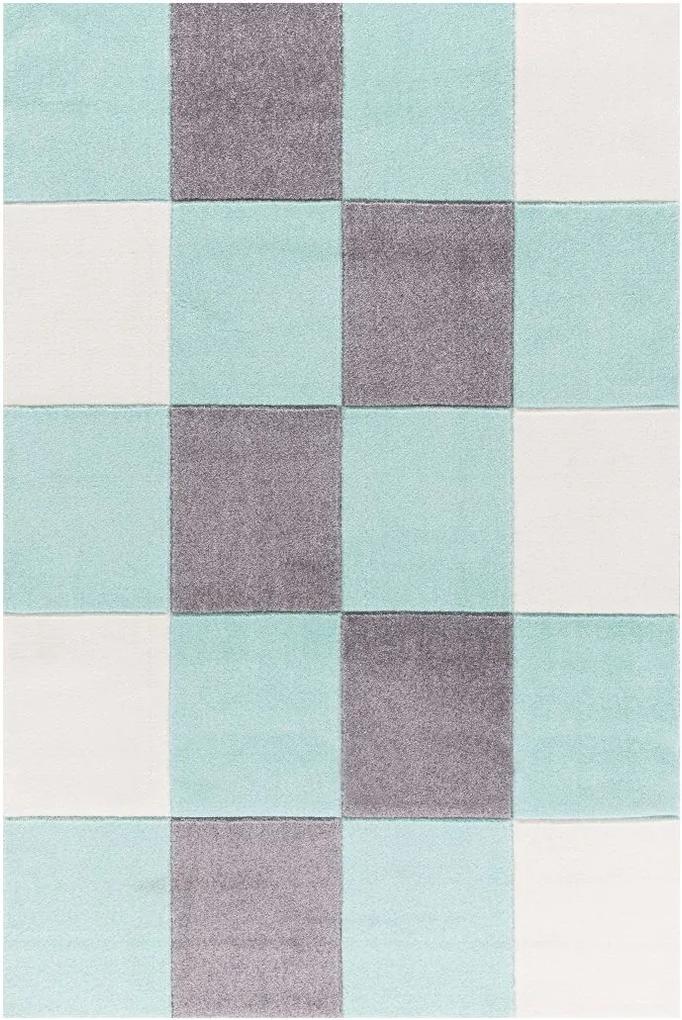 MAXMAX Dětský koberec čtverce - mátový 160x230 cm | BIANO