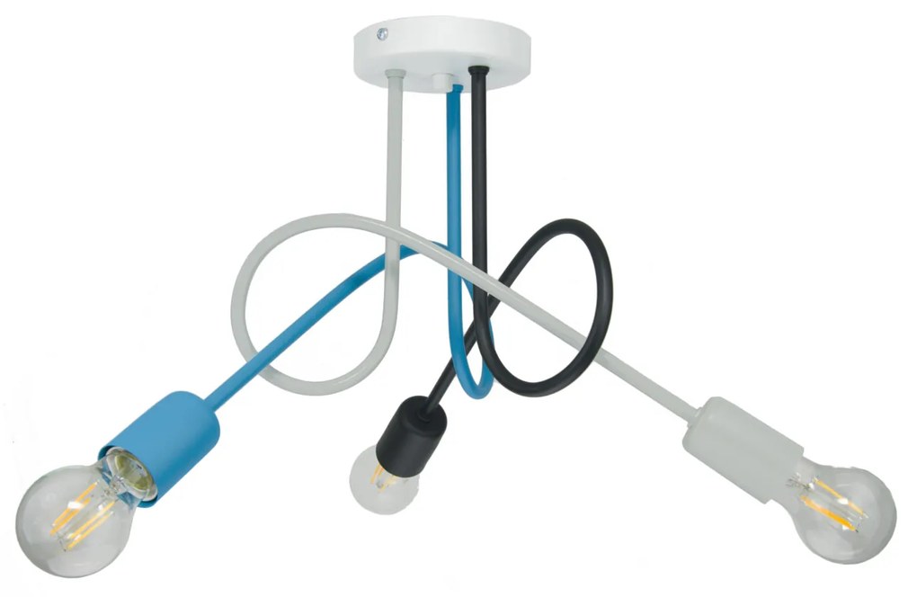Light for home - Závěsné svítidlo 1001/3M4 MONDO, 3xE27/60W, tyrkysová, černá, šedá, 3x60W, E27, tyrkysová, černá, šedá