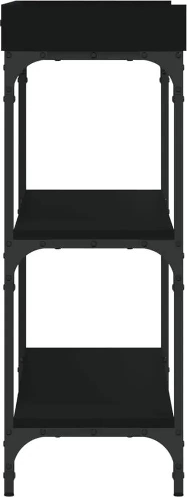 vidaXL Konzolový stolek s policemi černý 100 x 30 x 80 cm [837807]