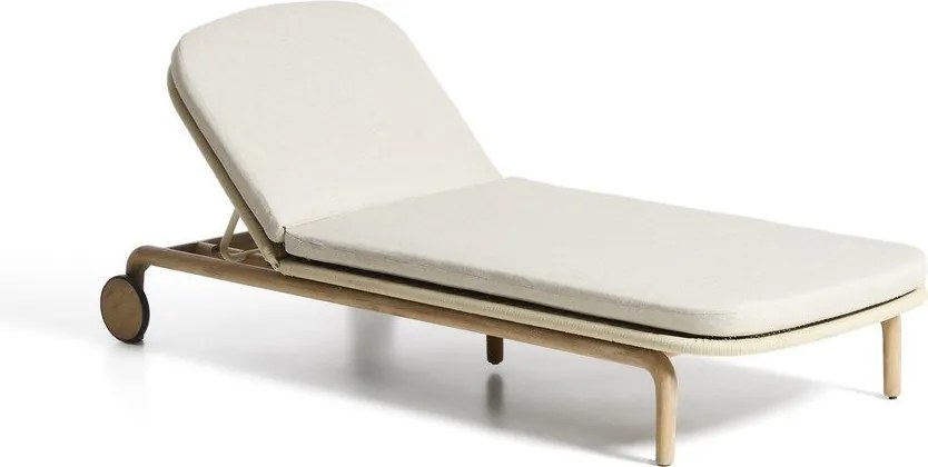 Béžové dřevěné polohovací zahradní lehátko Alipa – Kave Home