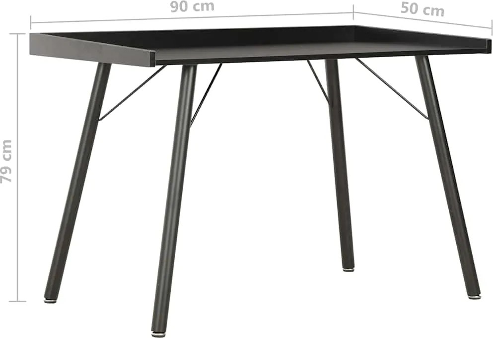 Psací stůl černý 90 x 50 x 79 cm 20270