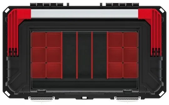 Kufr na nářadí s kovovým držadlem a zámky 58,5 × 36 × 33,7 cm, s organizérem