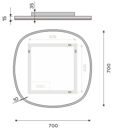 Nimco Oválné LED zrcadlo pr. 700 ZP 27001R