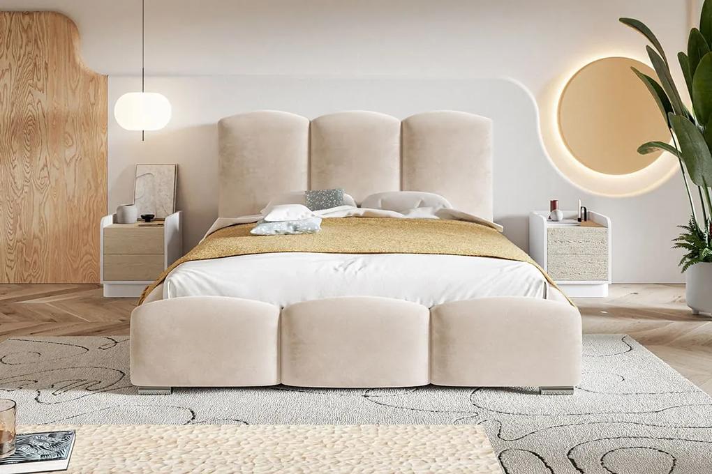Moderní čalouněná postel Parisa 160x200 cm Barva: Modrá - Kronos 09