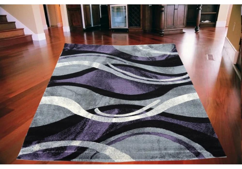 Kusový koberec Fantazie Vlny fialovo šedý, Velikosti 240x330cm | BIANO