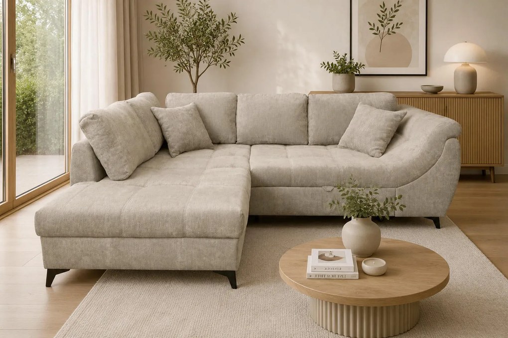 XXXLutz ROHOVÁ SEDAČKA, textil, béžová P & B - Sedací soupravy - 00000F001705