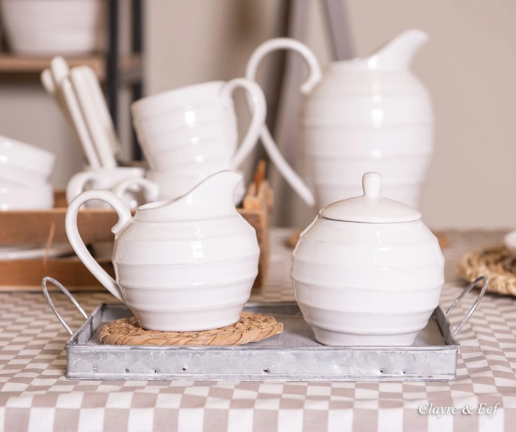 Bílá vroubkovaná miska Romantic Intense - Ø 18*9 cm