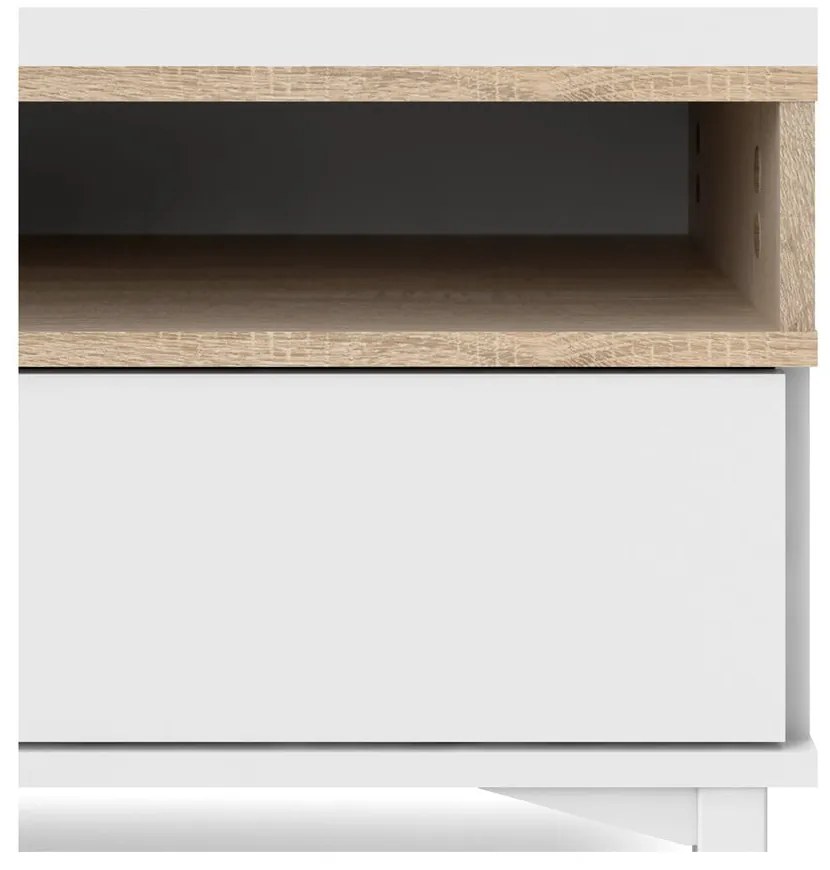 Bílý TV stolek 156x48x48 cm Roomers – Tvilum