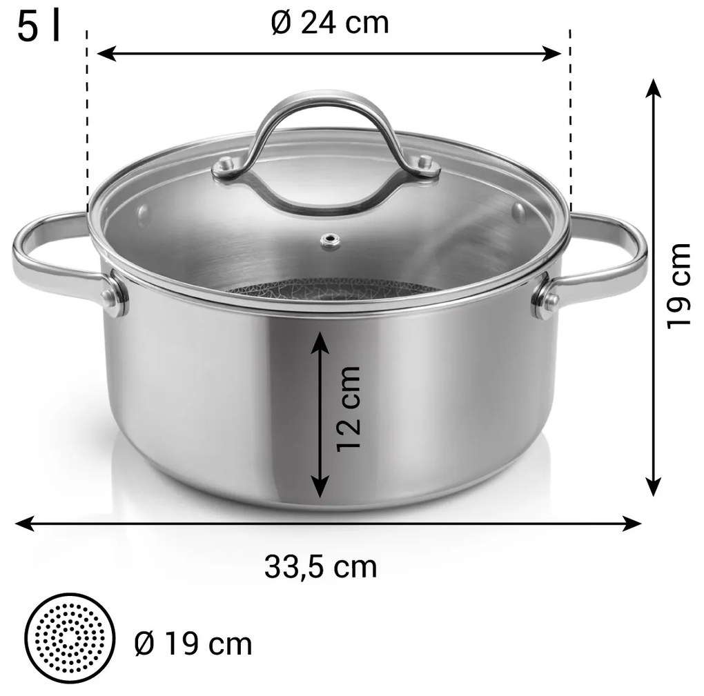 TESCOMA Kastrol SteelCRAFT s poklicí ø 24 cm, 5,0 l
