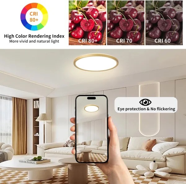 Brilagi - LED Koupelnové svítidlo ULTRA SLIM LED/24W/230V pr. 42 cm zlatá IP54