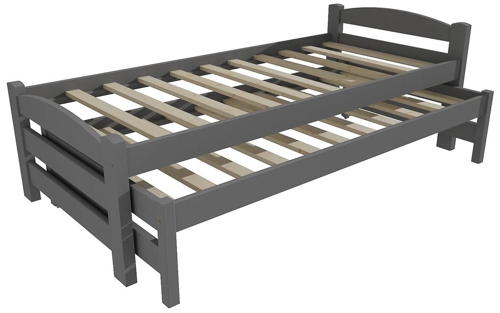 Vomaks Dětská postel s výsuvnou přistýlkou DPV 025 Rozměr: 90 x 180 cm, Barva: surové dřevo