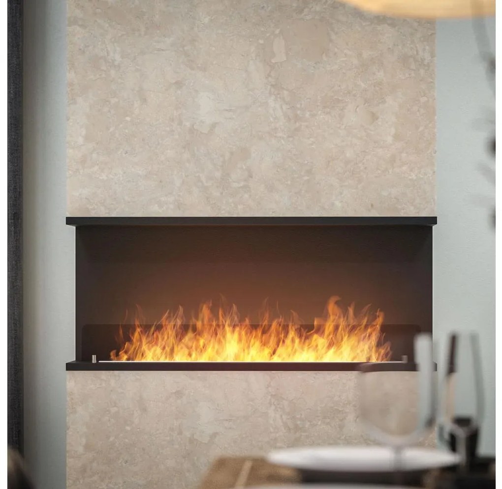 InFire - Vestavěný BIO krb 120x50 cm 3kW černá INSIDE C1200 V2