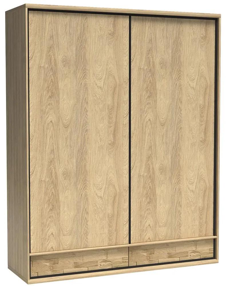 Mediolan - šatní skříň M19 - natural hikora + dekorační deska